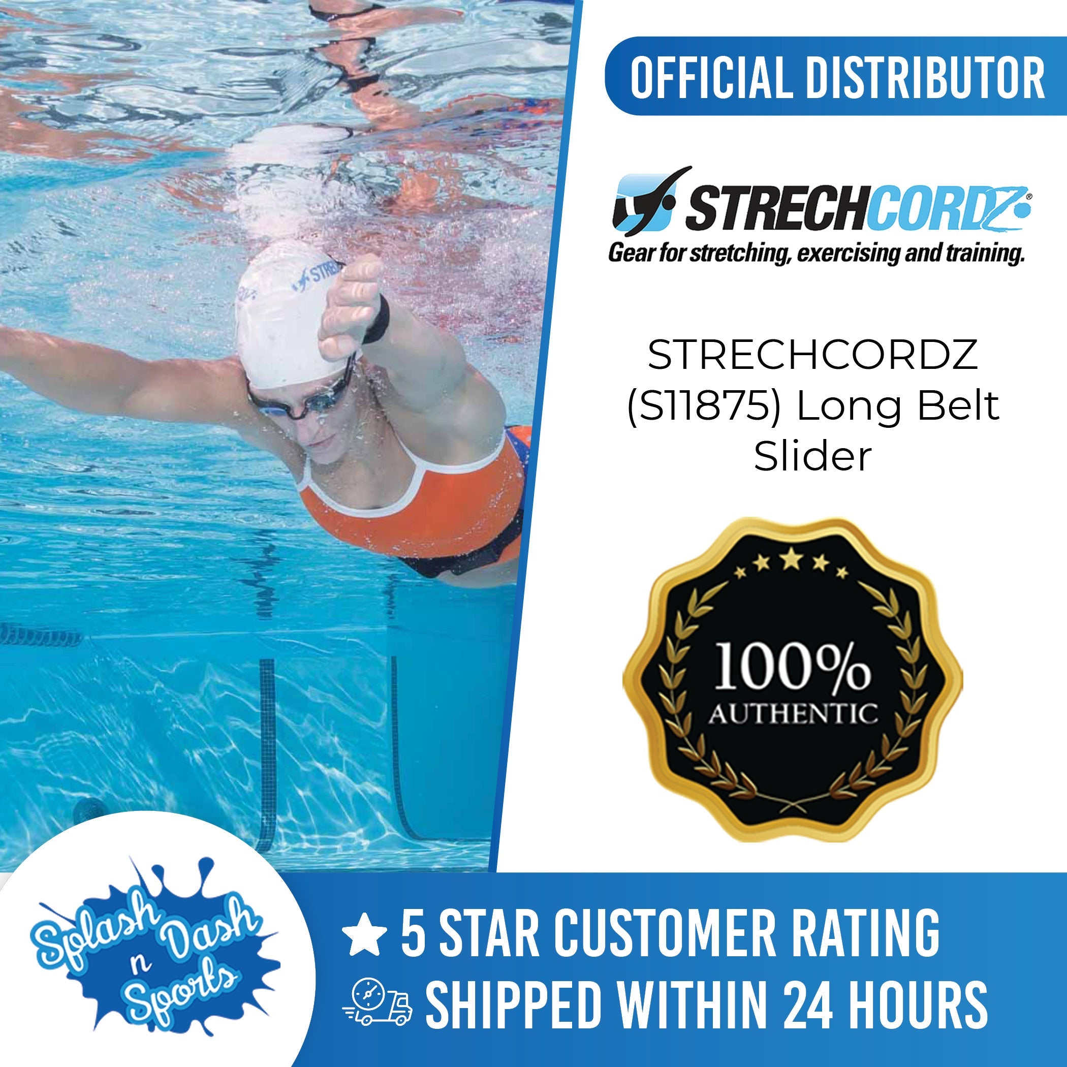 STRECHCORDZ (S11875) Swimming Resistance Cords Long Belt Slider – Mr ...