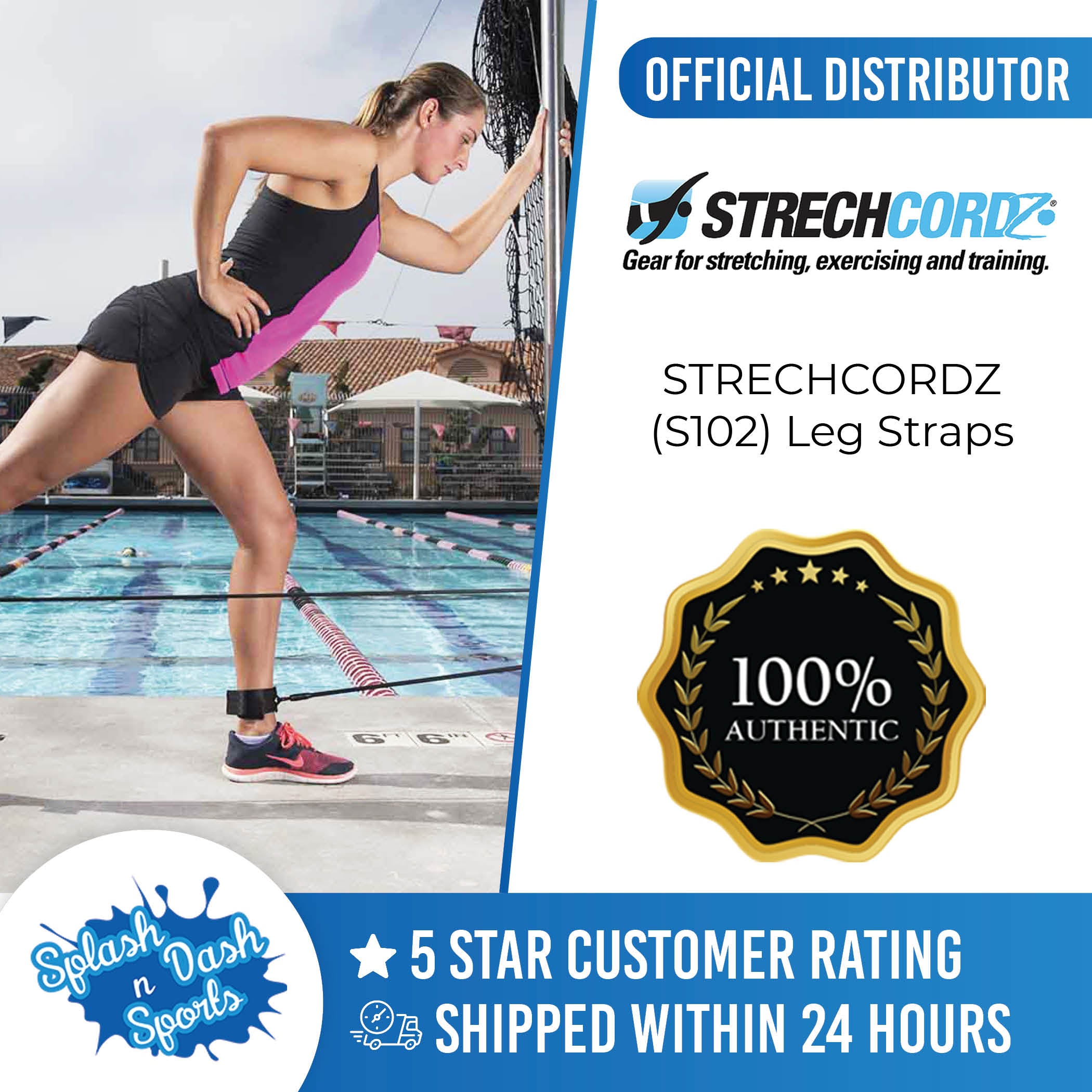 STRECHCORDZ (S102) Swimming/Dryland Resistance Cords Leg Straps – Mr ...